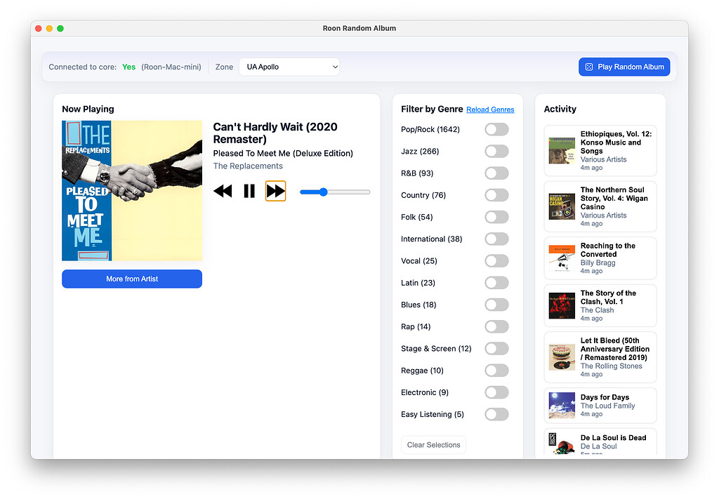 Random Roon Album App - Tinkering - Roon Labs Community