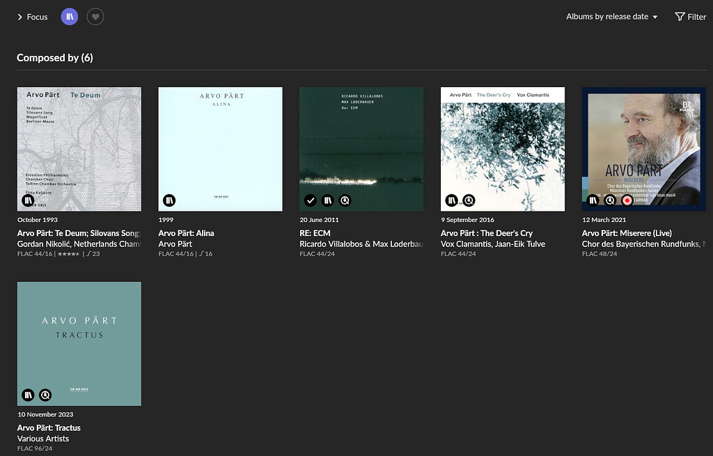 Can you help improve my Arvo Pärt metadata/presentation? - Metadata - Roon Labs Community