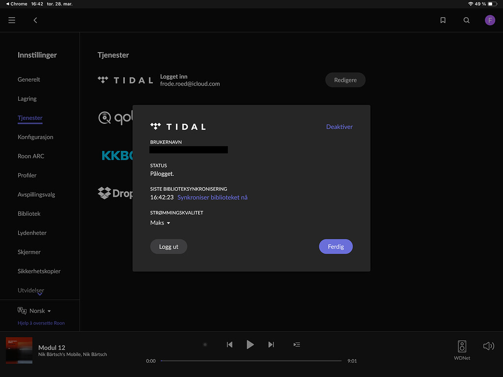 Problems with Tidal in Inspector - Apple iPad and iPhone - Roon Labs Community