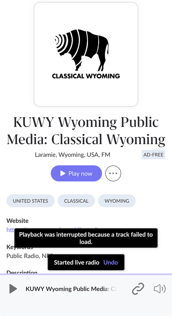 “Live Radio” stations no longer working - Live Radio - Roon Labs Community