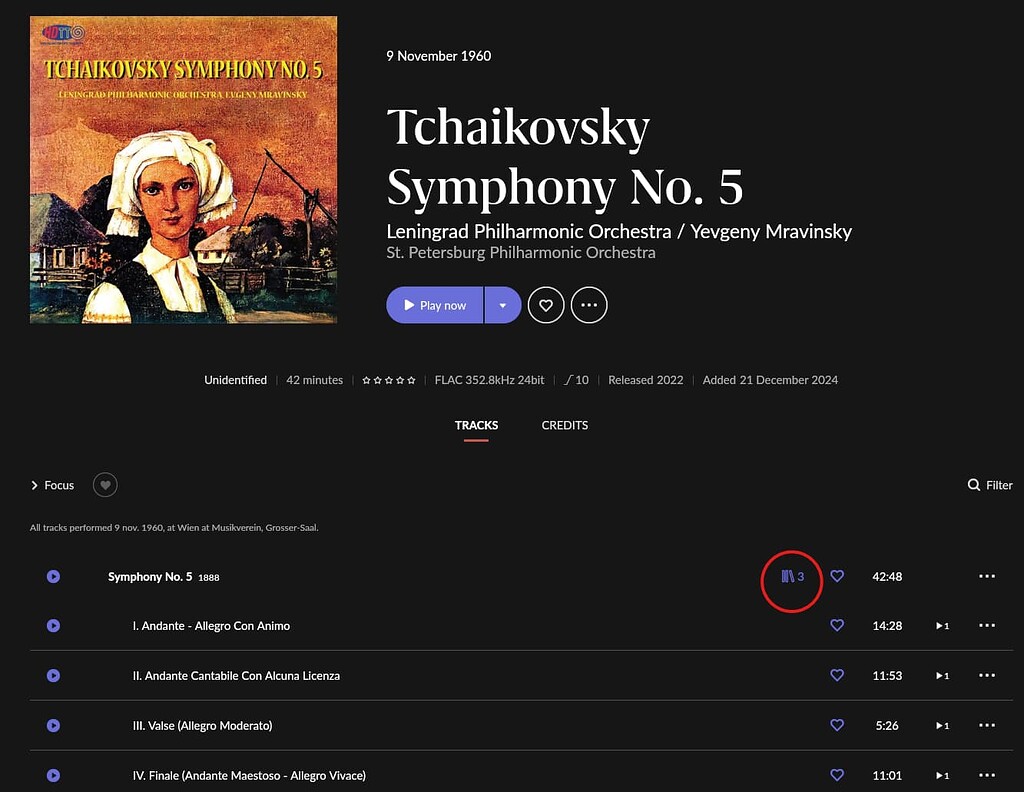 Multiple versions of one same work : inconsistencies (hidden recordings) - Support - Roon Labs ...