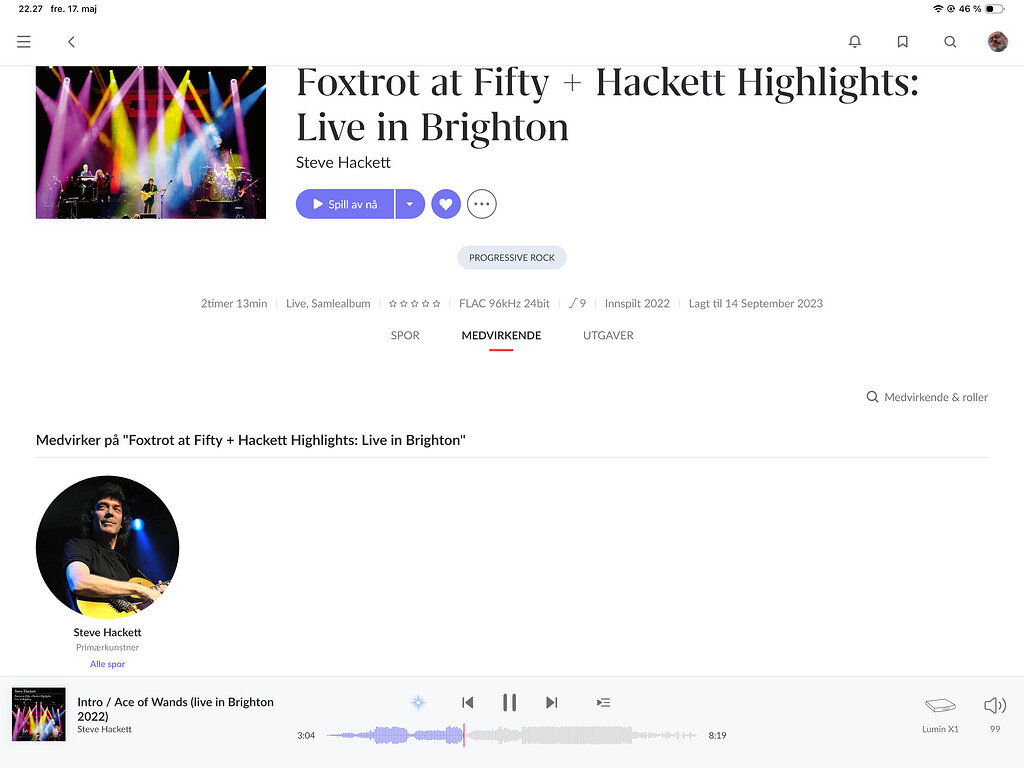 Steve Hackett - metadata - Metadata - Roon Labs Community