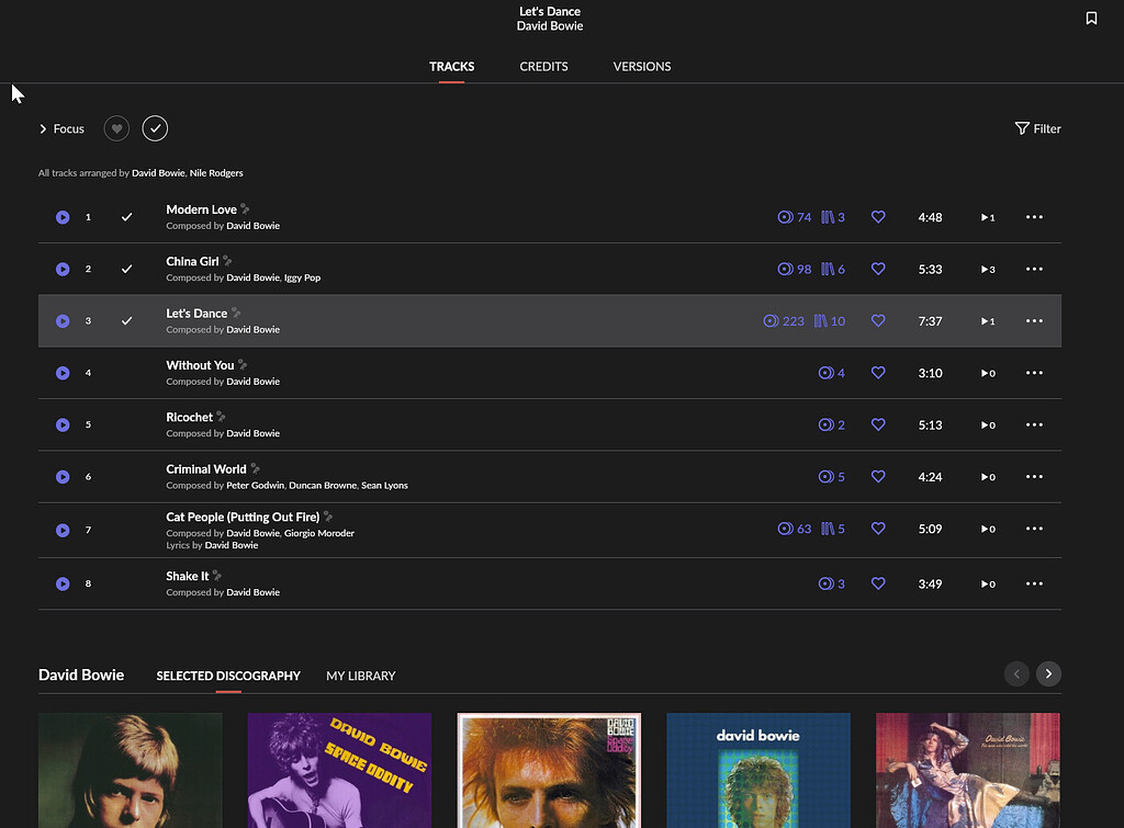 Add an album's related singles (show relationships) - Feature Suggestions - Roon Labs Community