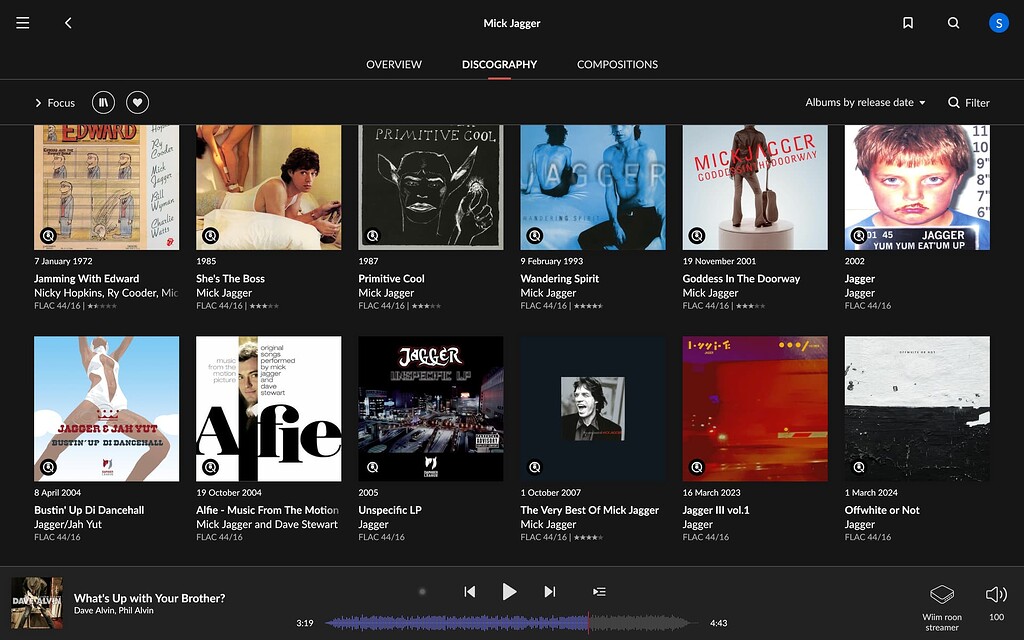 Mick Jagger Discography - Metadata - Roon Labs Community