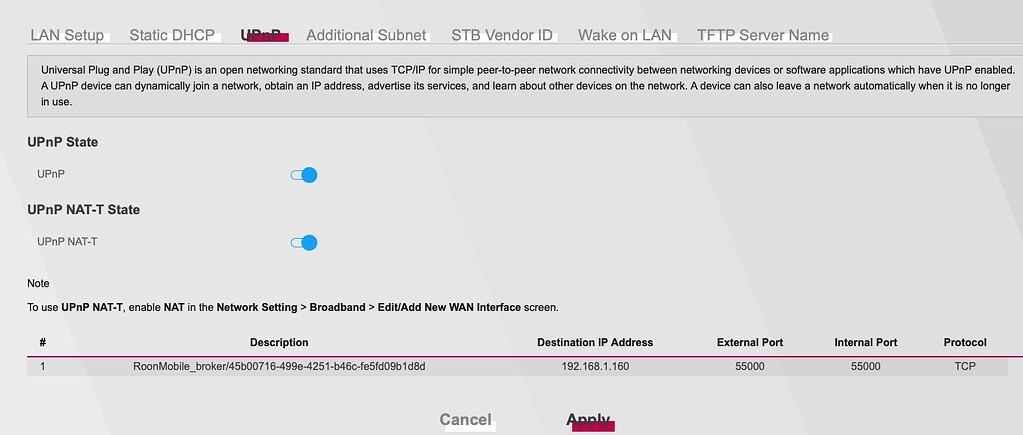 Roon Arc / Zyxel Modem DX3301-T1 - ARC: Port Forwarding Help - Roon Labs Community