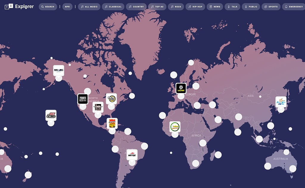 Map based browsing for Live Radio - Live Radio - Roon Labs Community