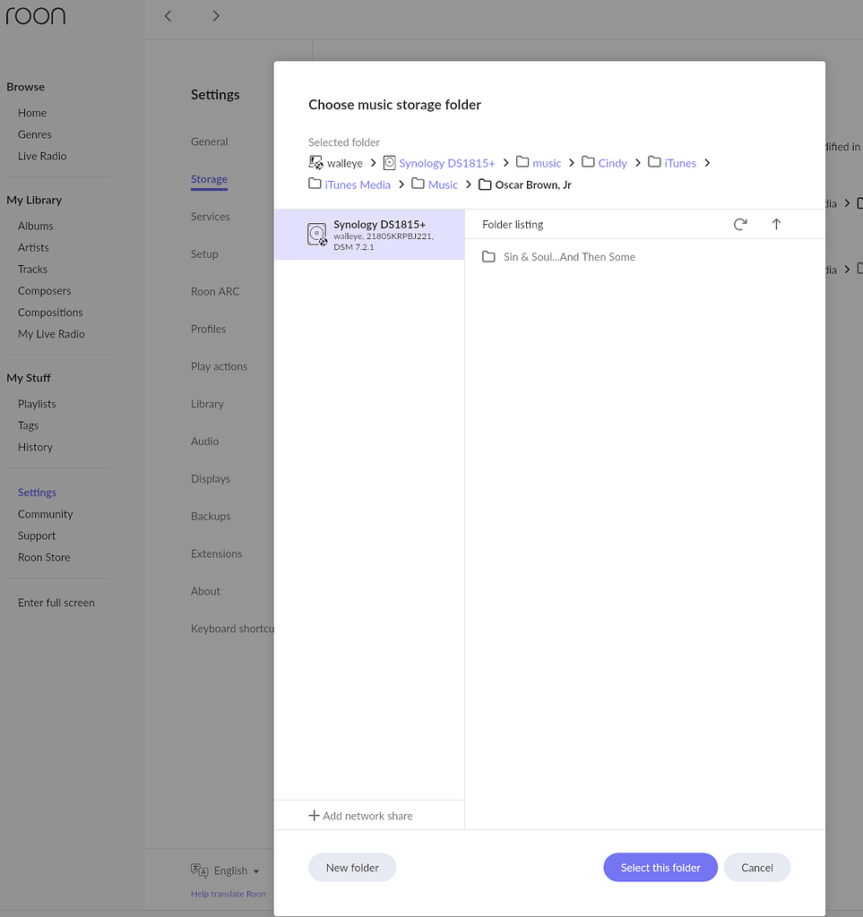 Storage Scan skipping a Oscar Brown, Jr folder - Metadata - Roon Labs Community