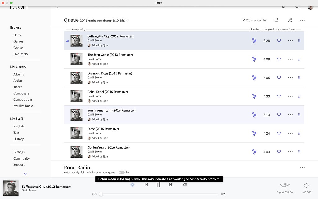 "Qobuz media loading slowly.." - Support - Roon Labs Community