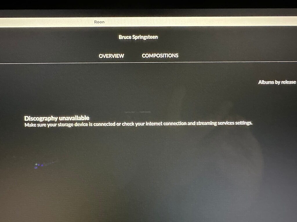 ERROR Discography Unavailable - Support - Roon Labs Community