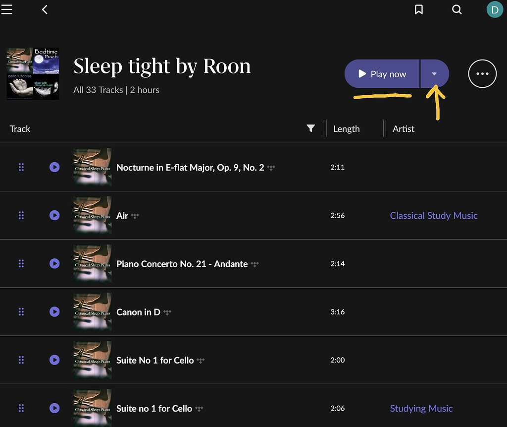 The dropdown menu is not active when launching My Playlist - Roon Software Discussion - Roon ...