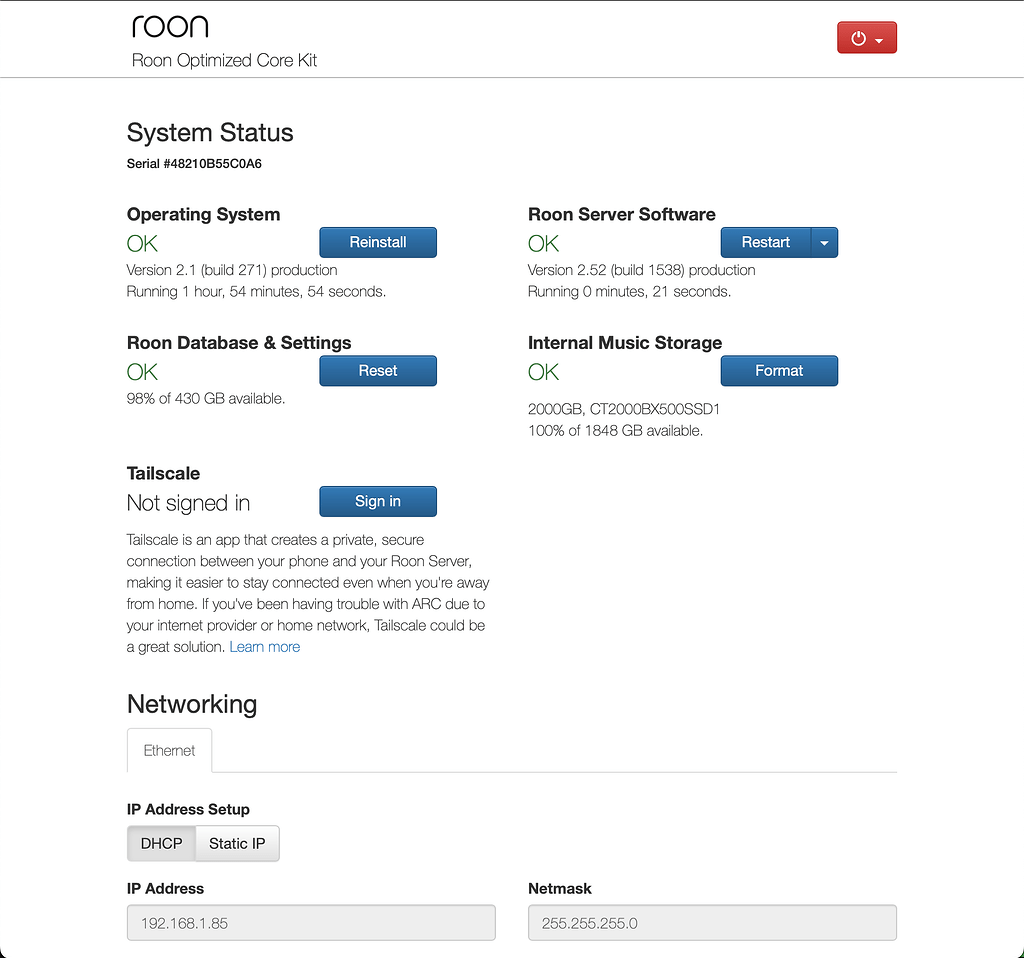 Newly set up Roon ROCK doesn't seem to be indexing InternalStorage ...