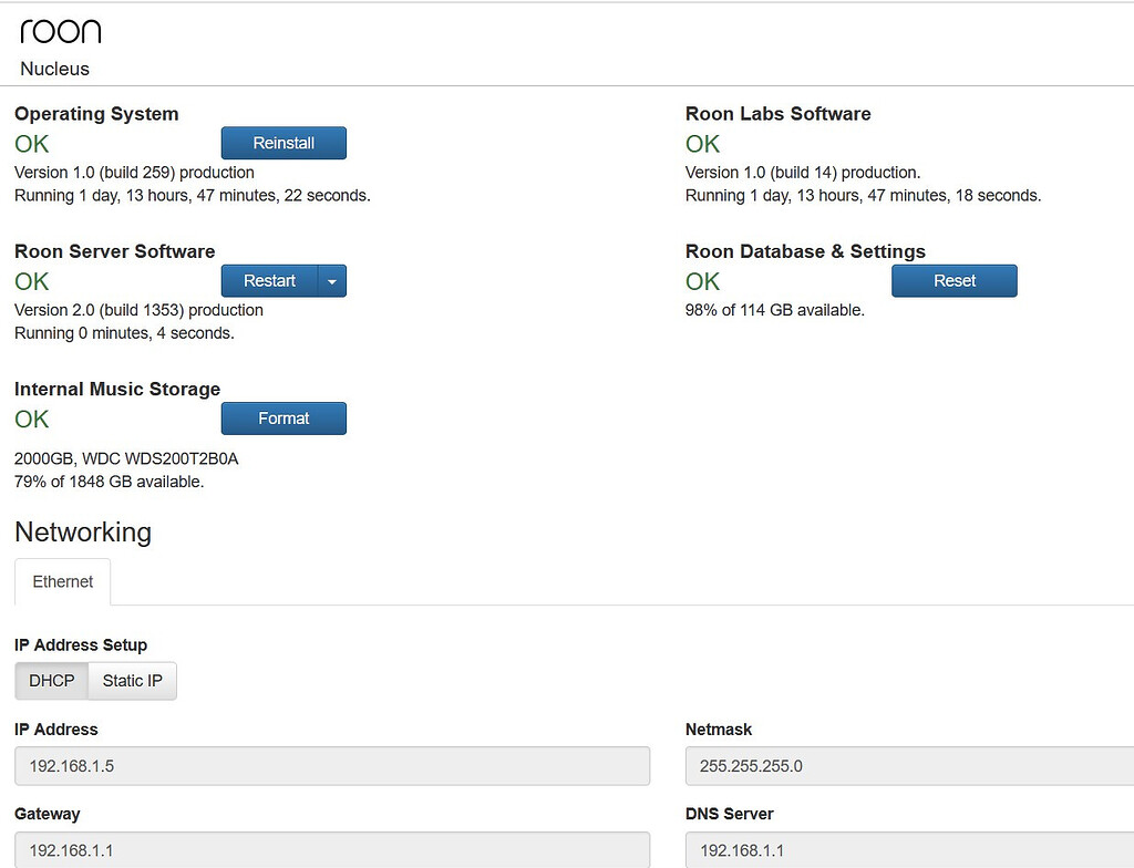 Cannot Load Roon Library Though Roon Nucleus System Status Shows All Ok Support Roon Labs