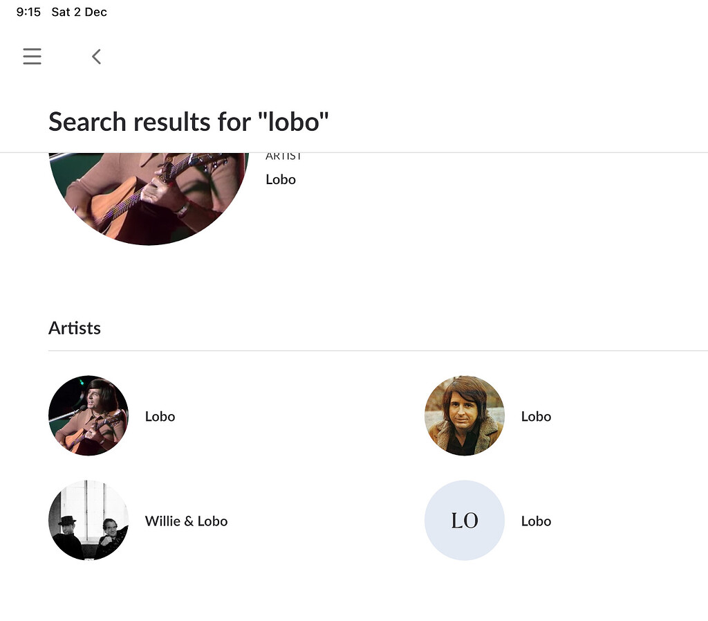 Multiple Lobos artist bios - Metadata - Roon Labs Community