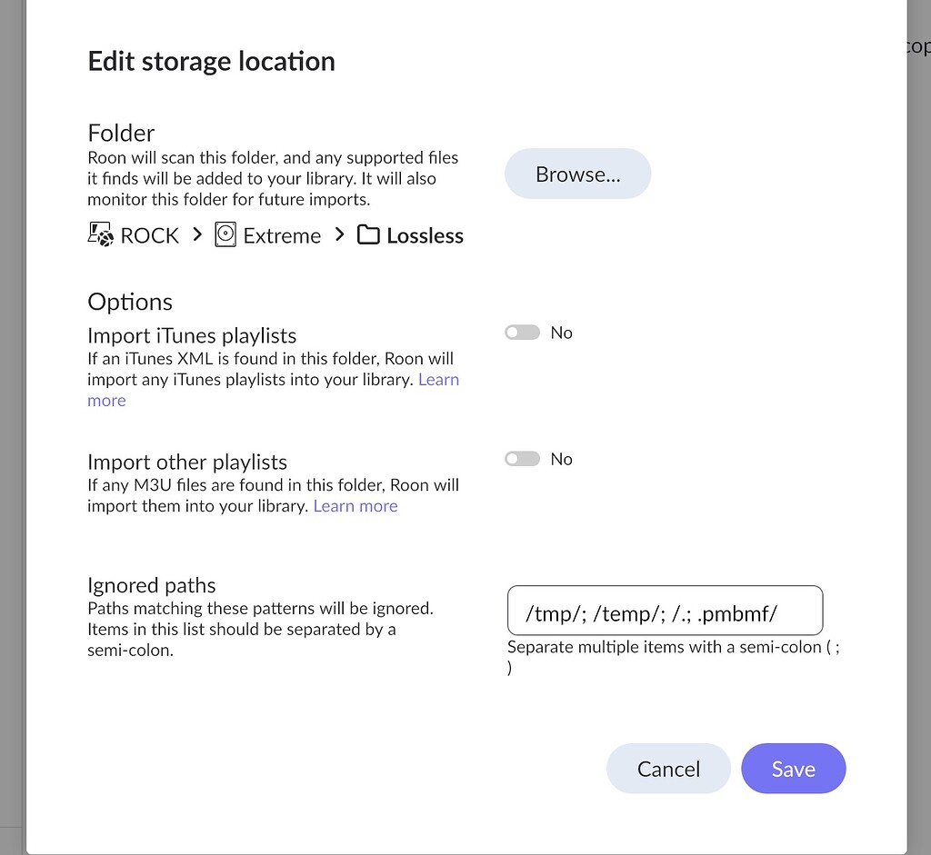 Roon Library Edit Settings missing Rescan Interval - Support - Roon Labs Community
