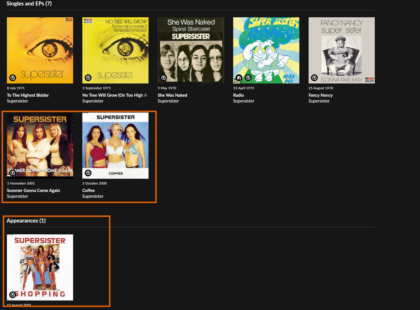 Supersister / Supersister - different Artists - Metadata - Roon Labs Community