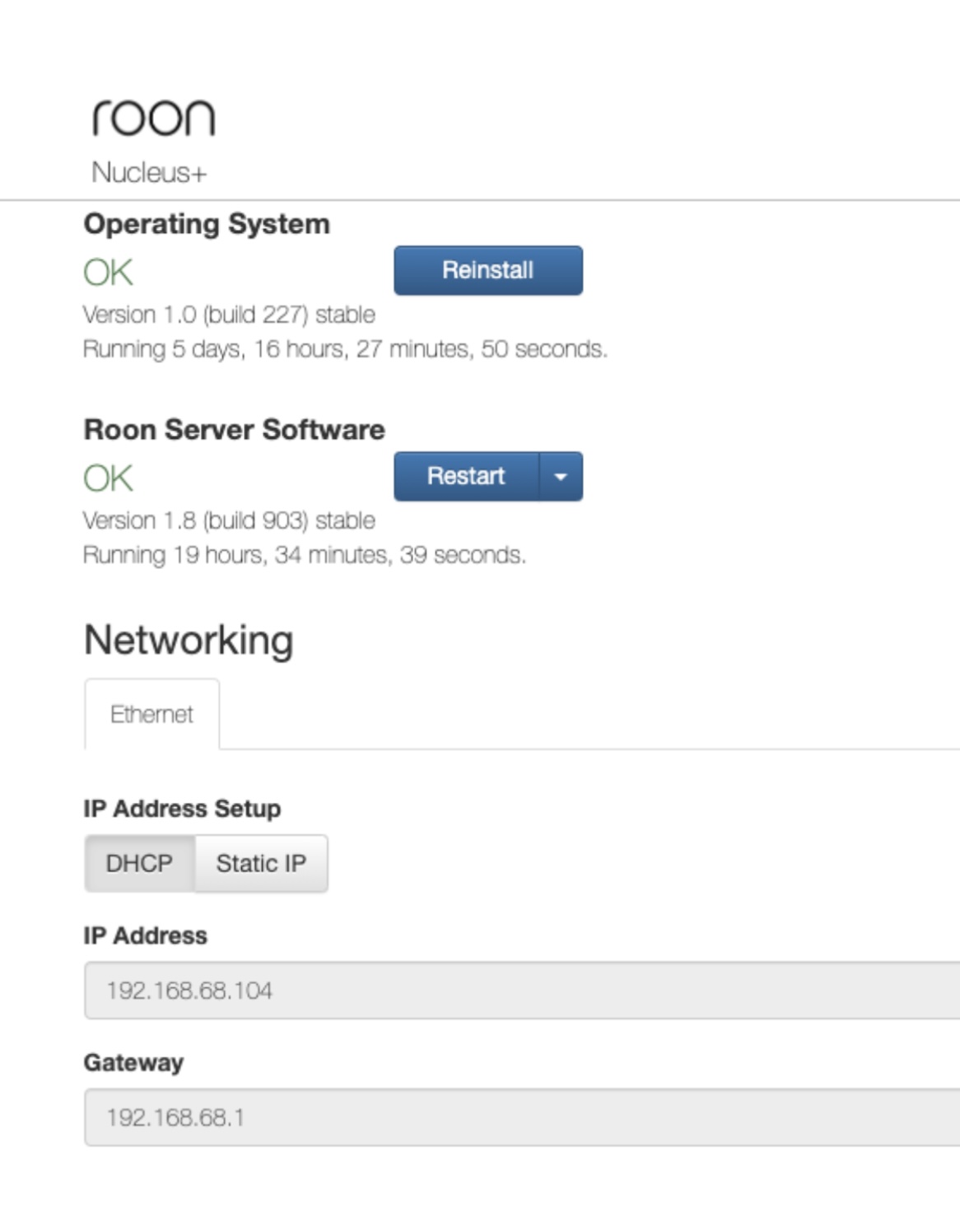 My roon Nucleus occasionally loses the network connection--ethernet ...