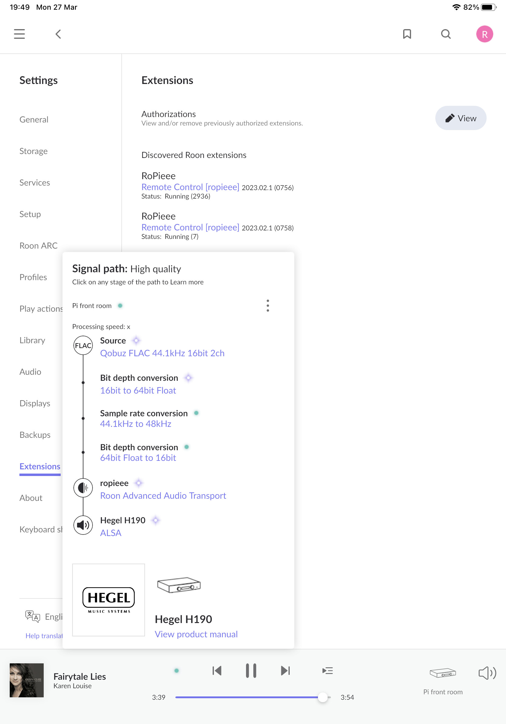 Pi 4 USB to Hegel H190. No sound - RoPieee - Roon Labs Community