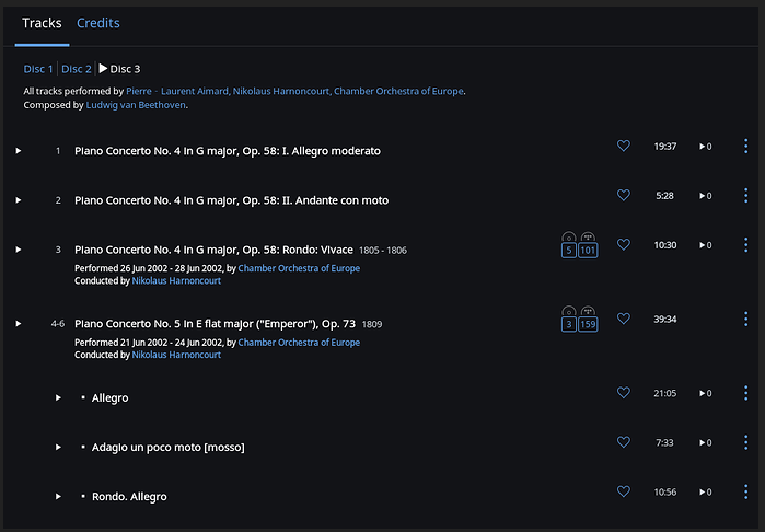 Potential improvement ideas to Track Grouping/Works UI design on Album ...