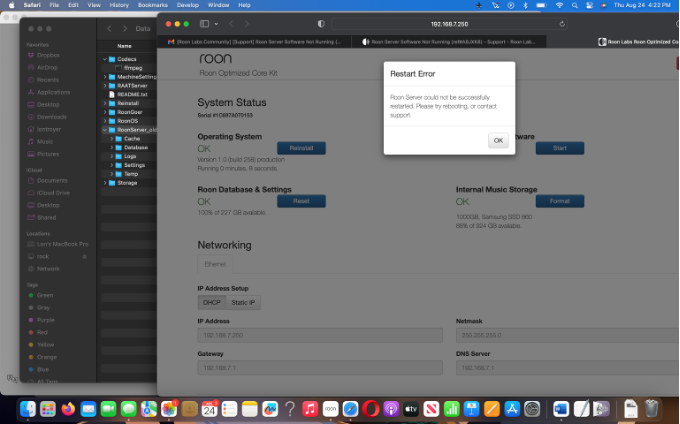 Roon Server Software Not Running (ref#A8JXK8) - Support - Roon Labs ...