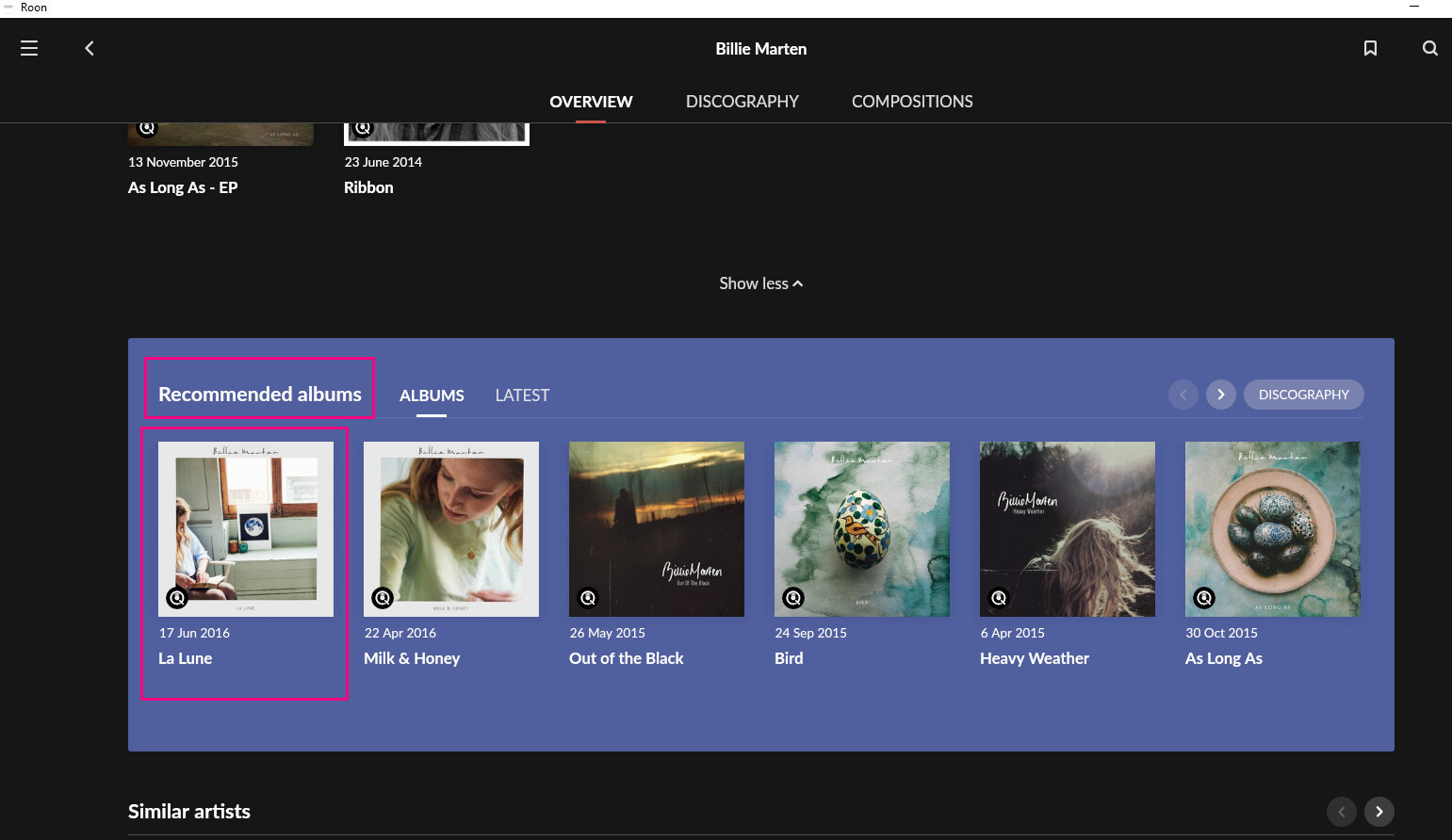 Recommended Albums, not albums - Feature Suggestions - Roon Labs Community