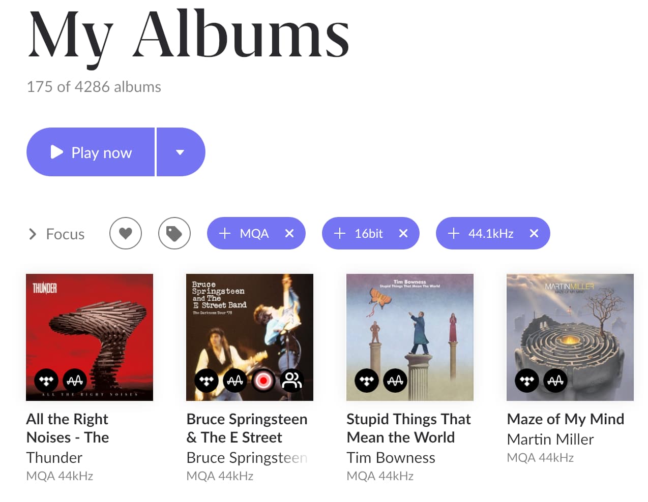How to search for MQA music albums tracks - Roon Software Discussion ...