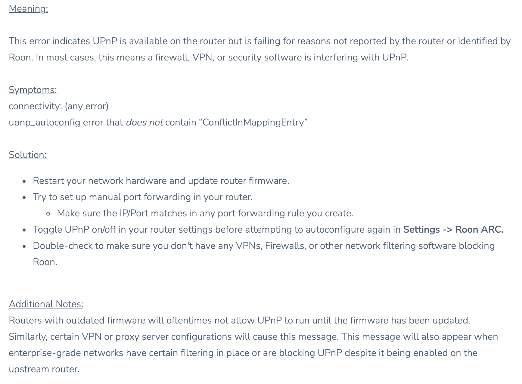 Roon Arc Connection Problem Upnp As Port Forwarding After Upgrade Roon V 2 Build 1303 Arc