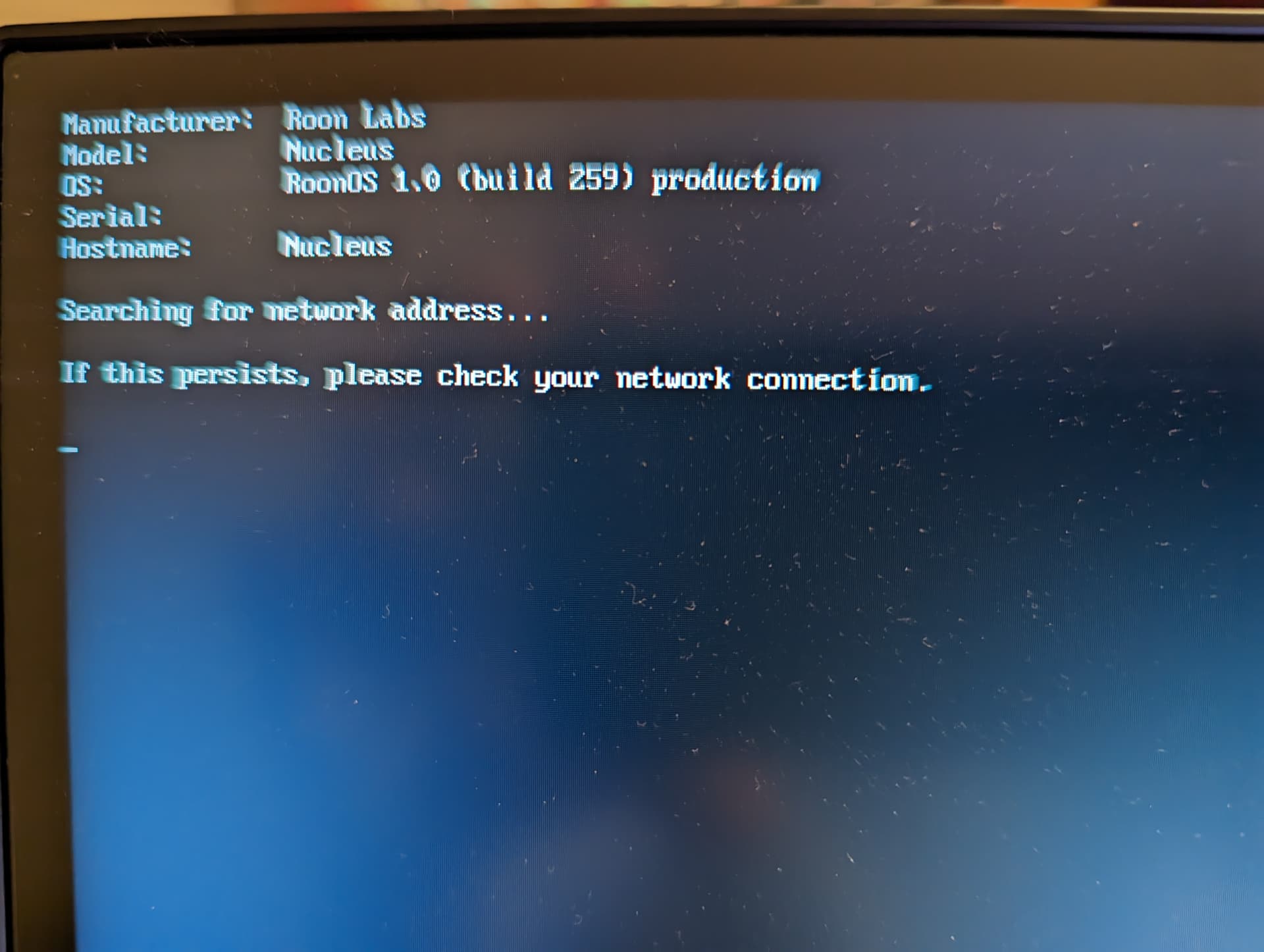 Nucleus not powering on properly and not detected by router (ref#RW015D ...