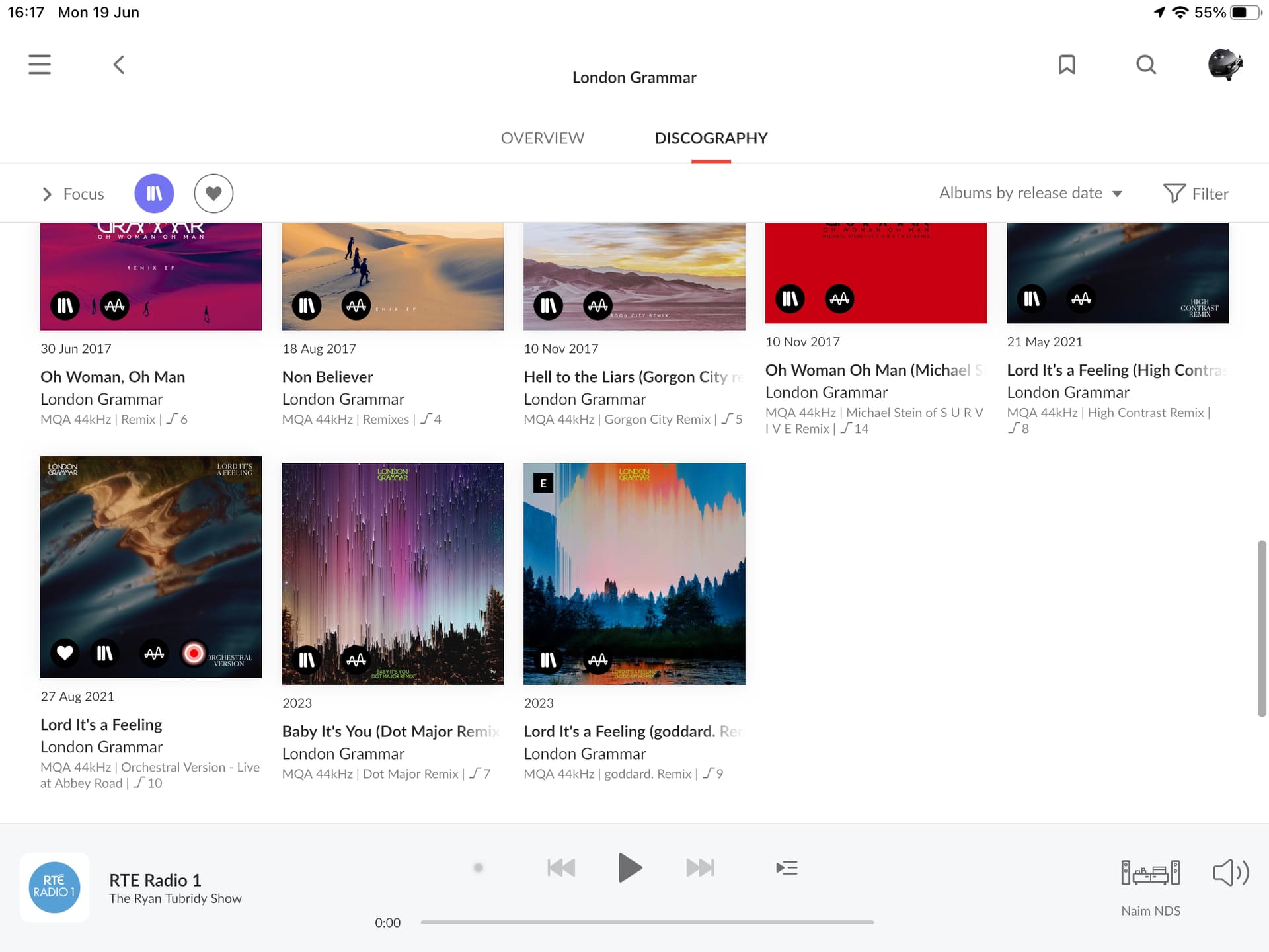 Different listing for an Artist on different Roon Remote platforms ...