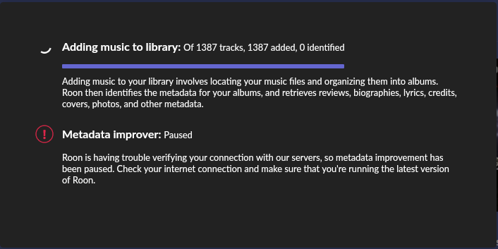 Metadata improver: paused since a while (Solved) - Support - Roon Labs Community