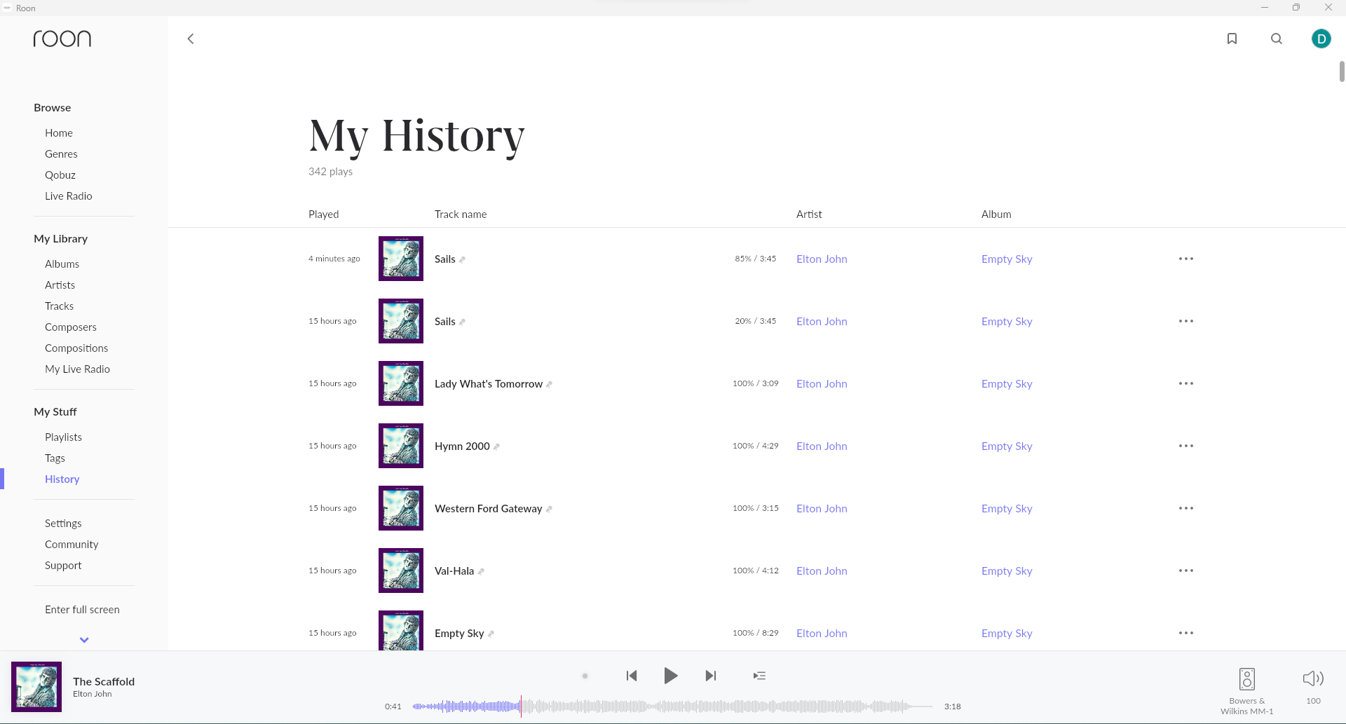 View full playback history in ARC - Feature Suggestions - Roon Labs Community