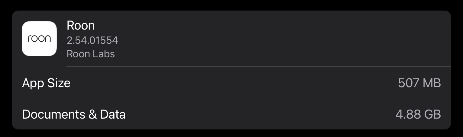 Why does the Roon iOS app take up so much storage on my iPhone? - Roon ...
