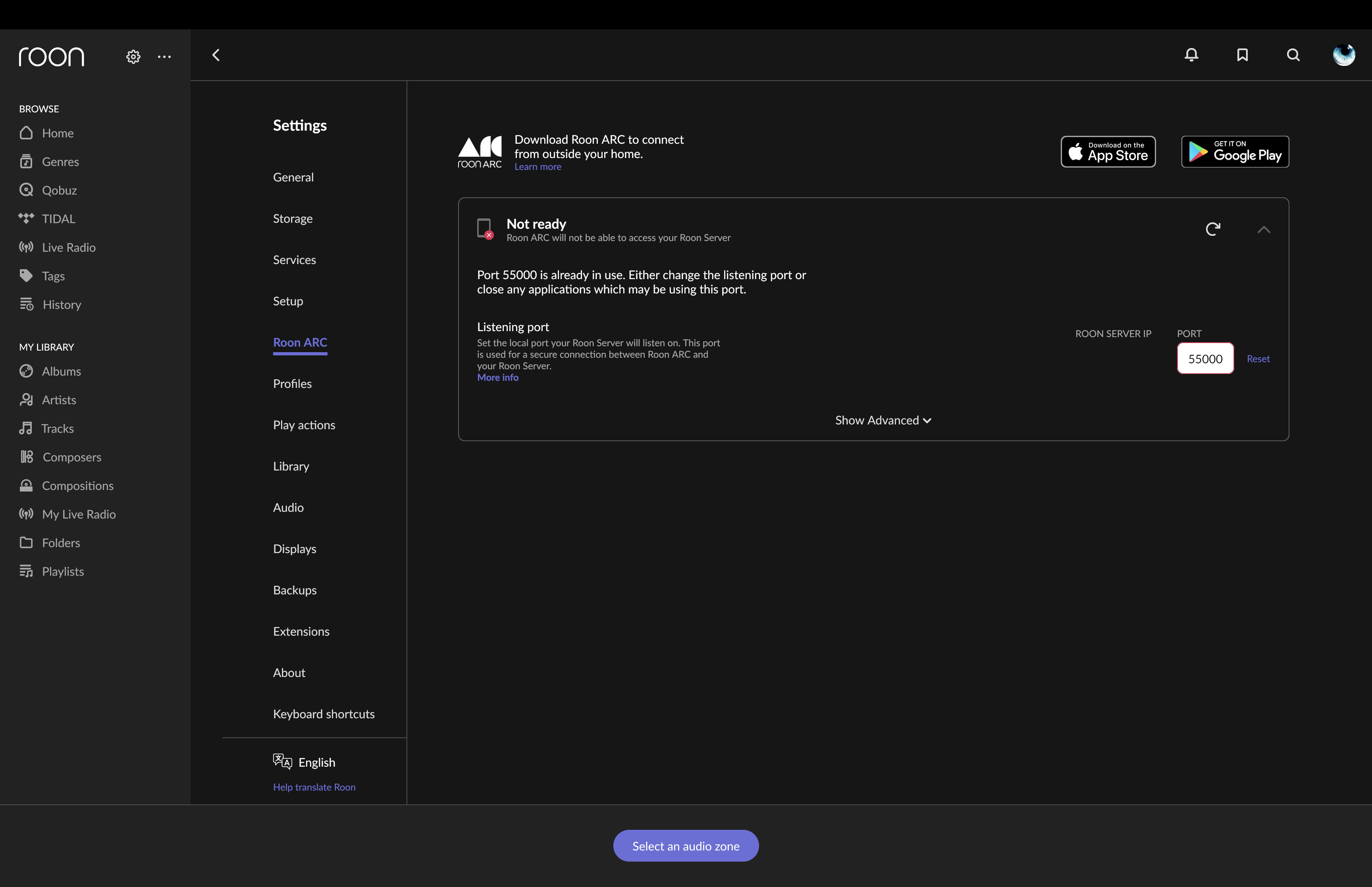 ARC is functioning but ARC settings in Roon indicate ARC is 'not ready' - ARC: Port Forwarding ...