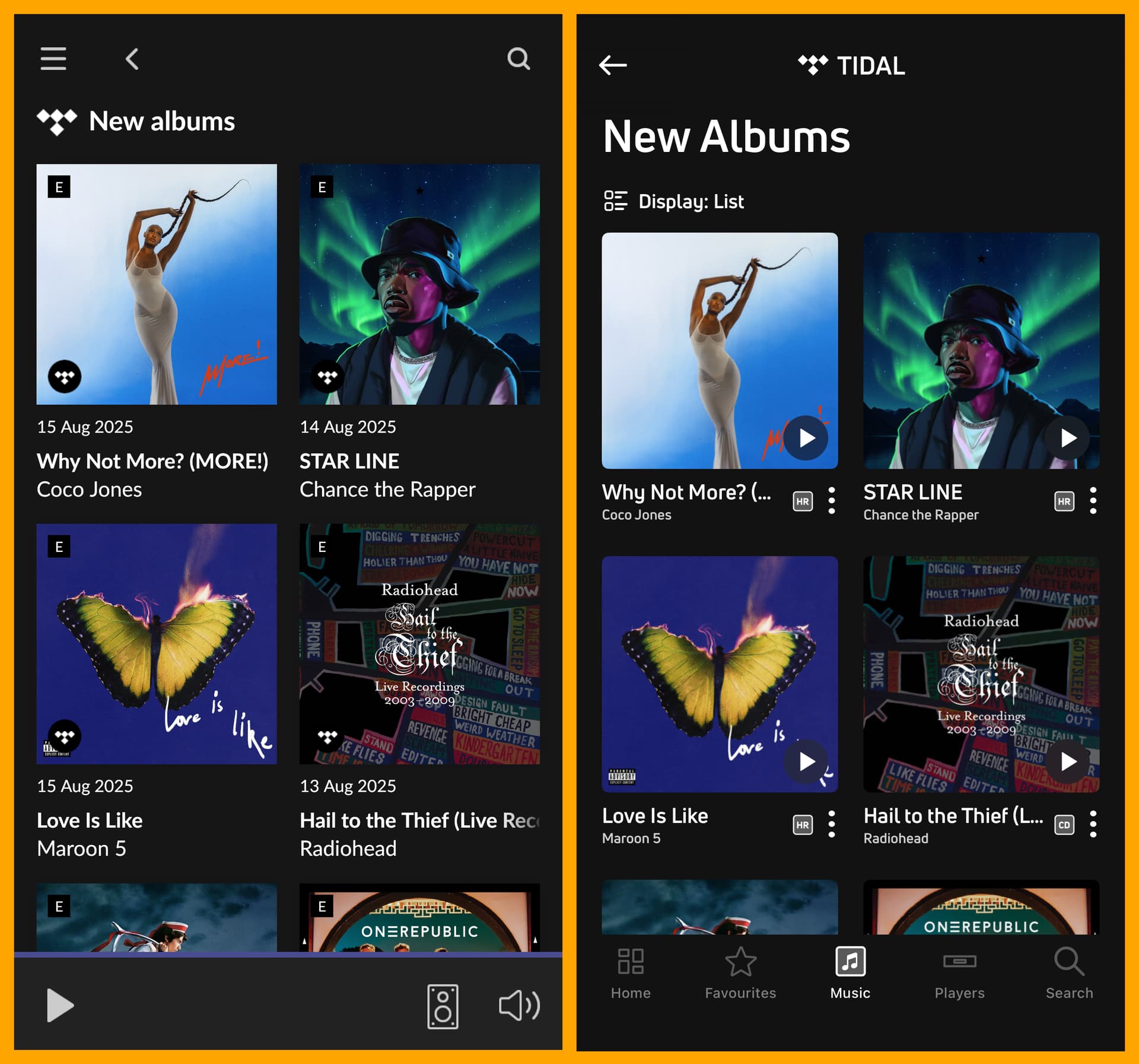 No new albums appearing in Tidal tab since August 15th (ref#LX4R4C ...