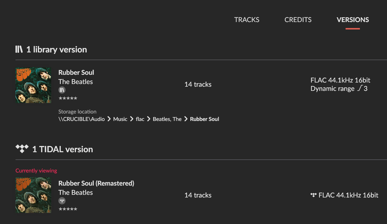Similar Albums from Tidal not Library - Roon Software Discussion - Roon Labs Community