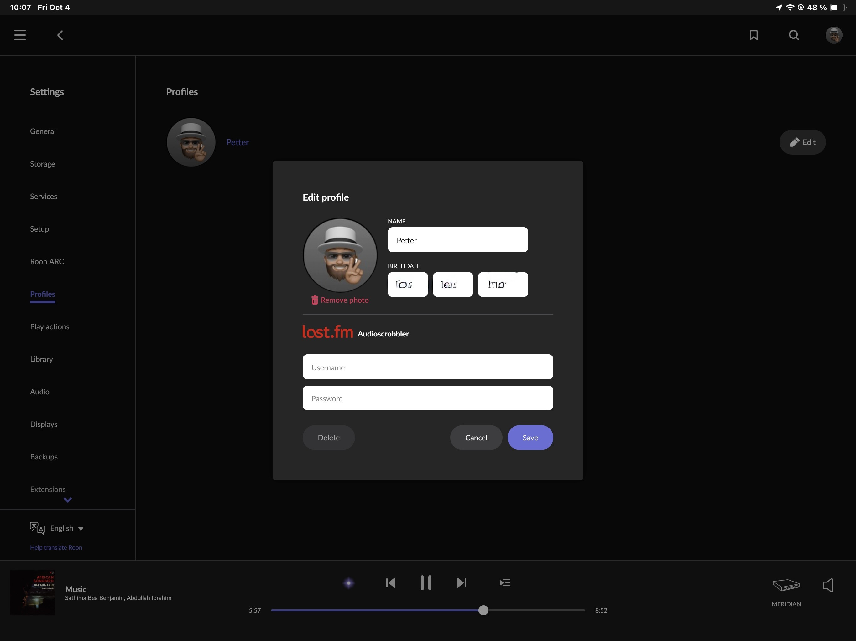 Roon loses audio endpoint (Meridian 218) in shuffle mode while checking ...