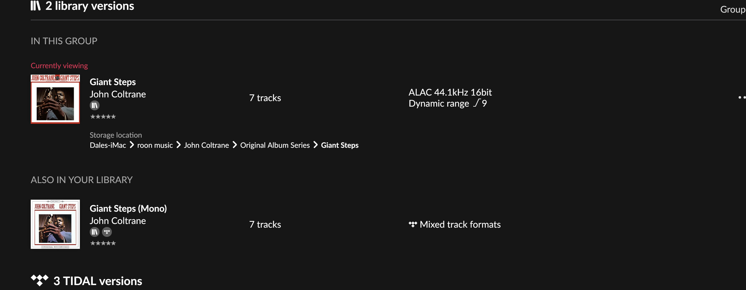 Tidal Versions Before and after adding to library - TIDAL - Roon Labs Community