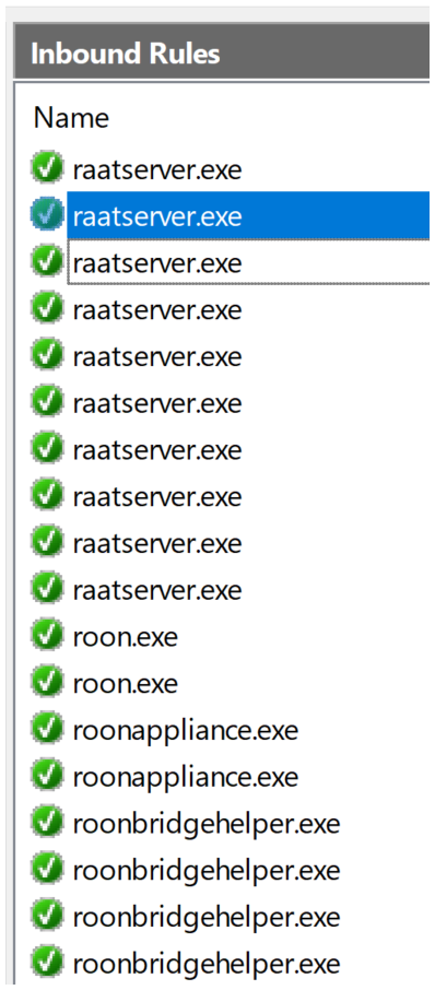 Windows firewall show many repeats for Roon - Roon Software Discussion - Roon Labs Community