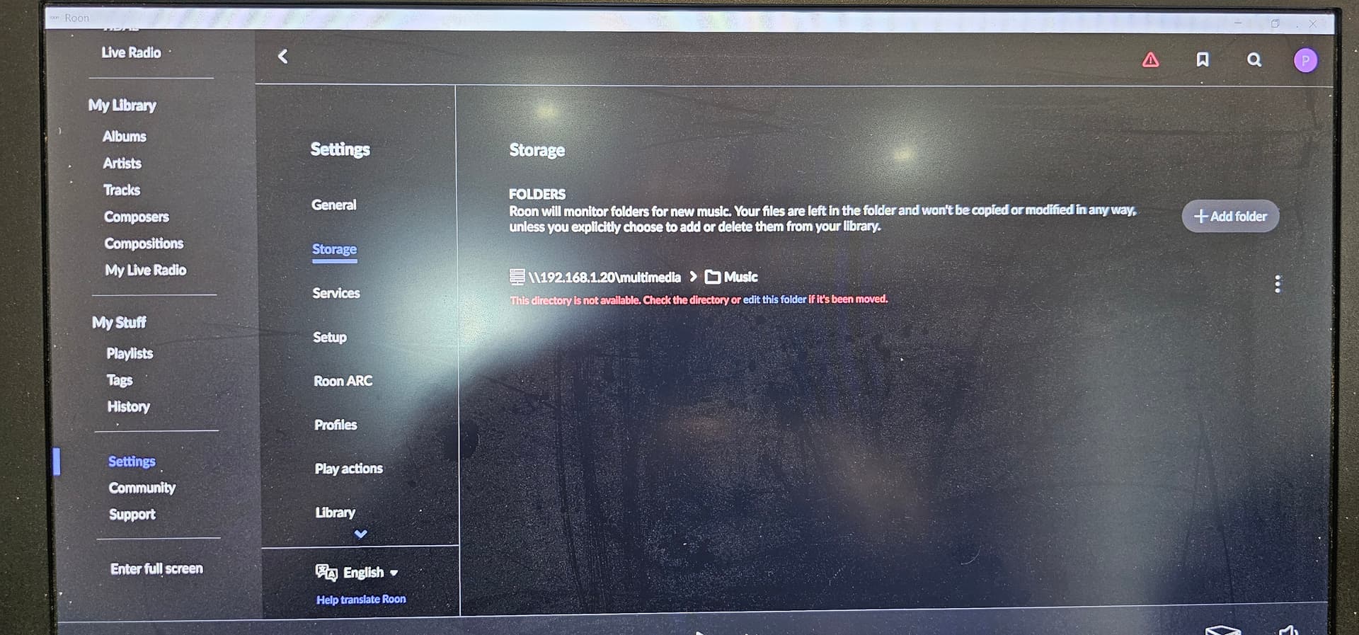 Roon keeps on unable to find NAS (my library) after power outage ...