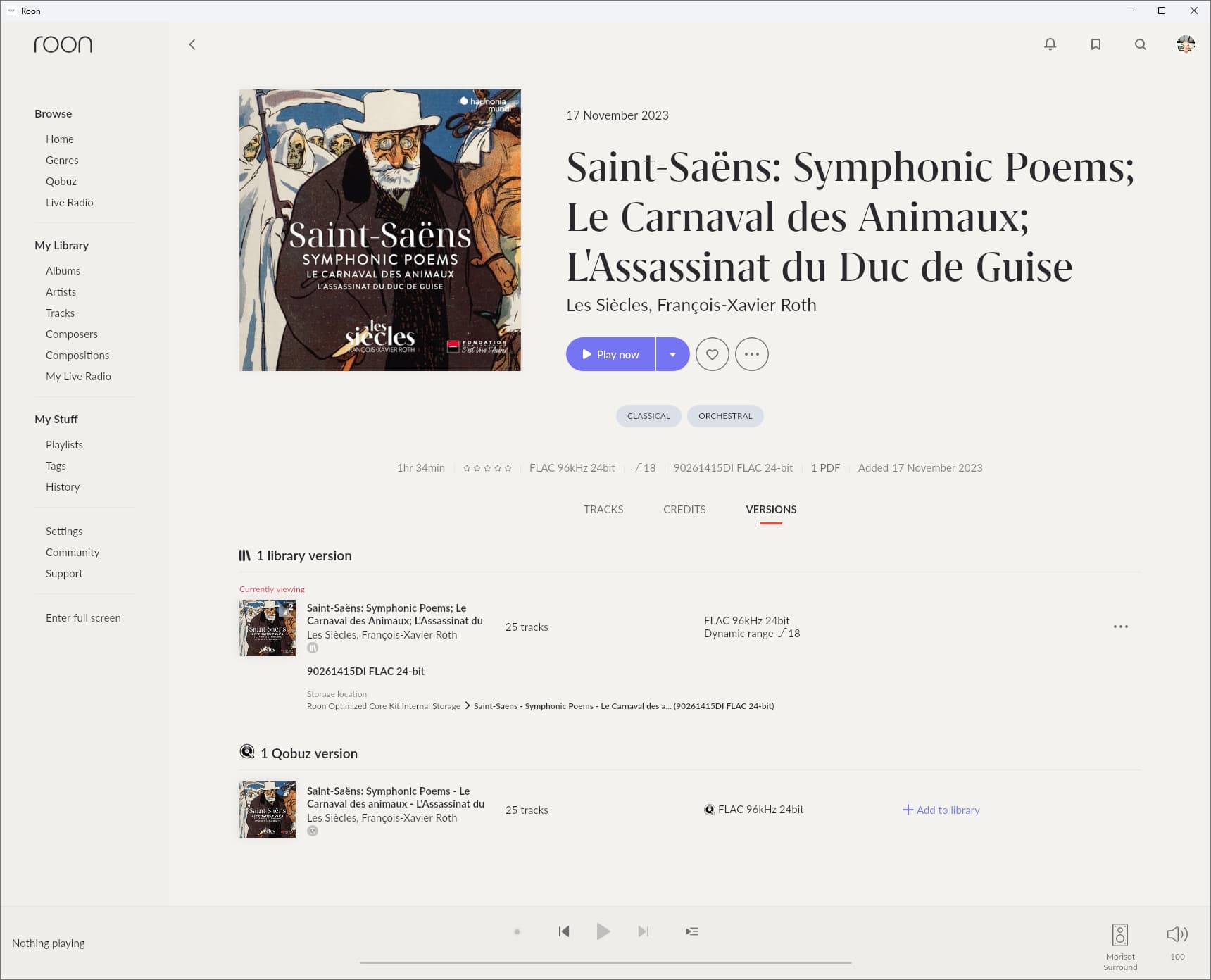 New Roon user and having trouble adding album to Qobuz library ...
