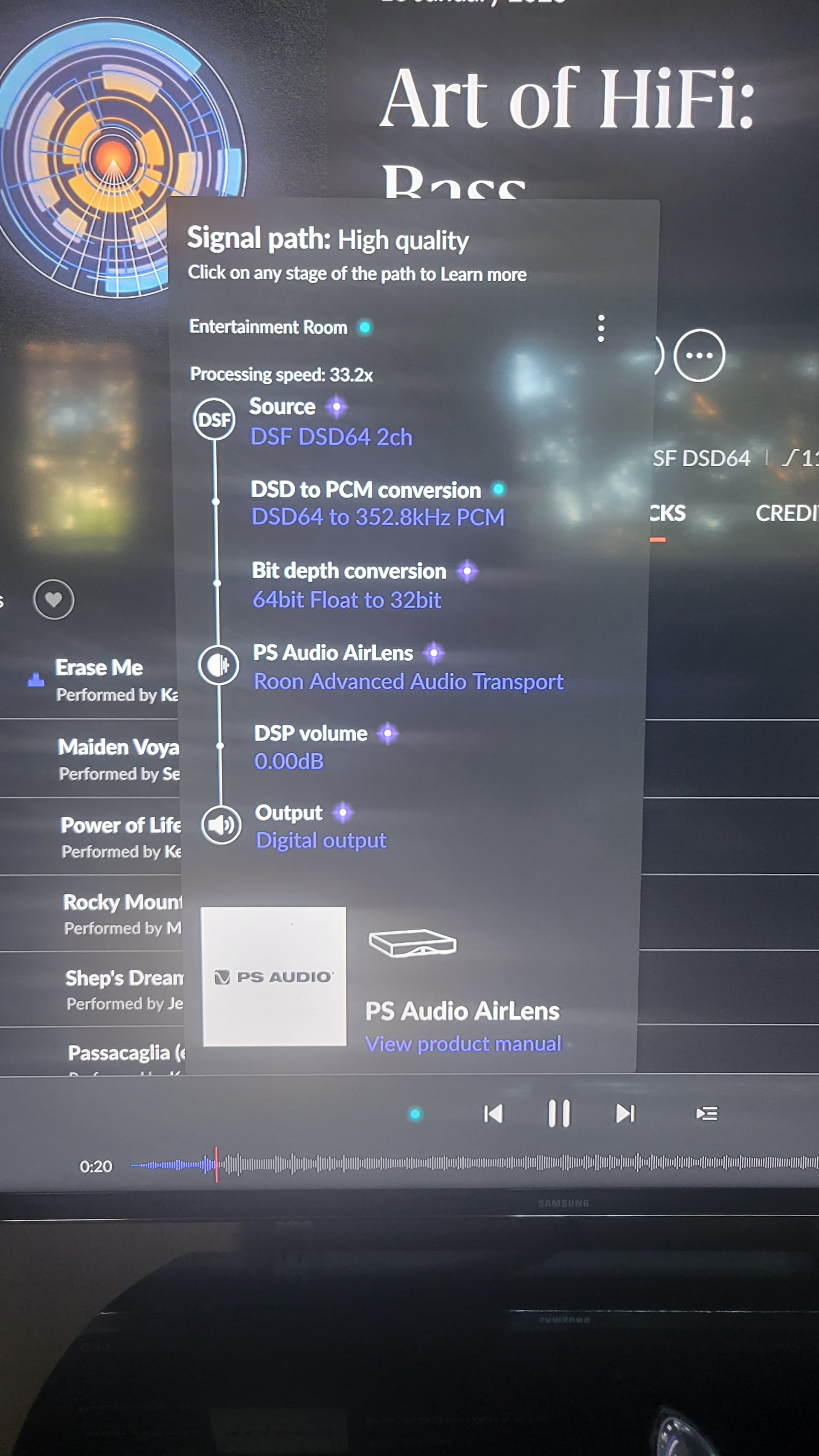 Roon not playing DSD files with PS Audio DSD PerfectWave DAC (ref ...