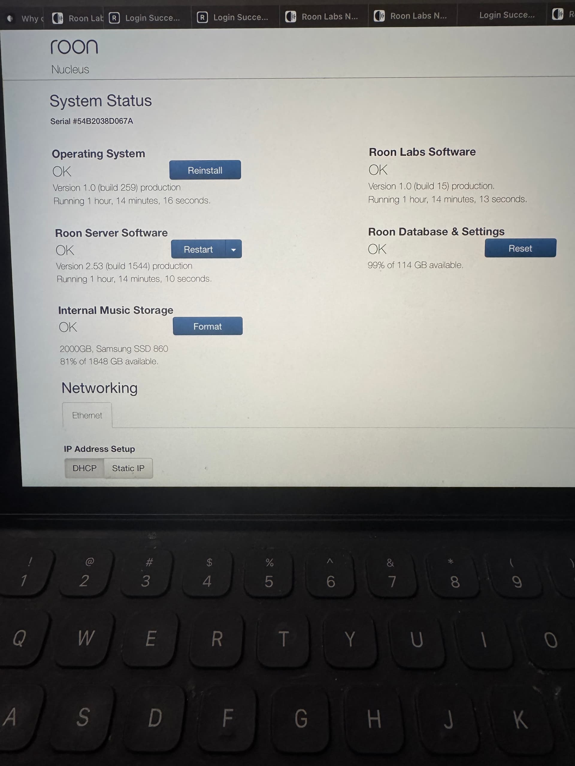 Remote Will Not Connect To Nucleus Core Roon Os Network Admin Settings All Say Ok Nucleus